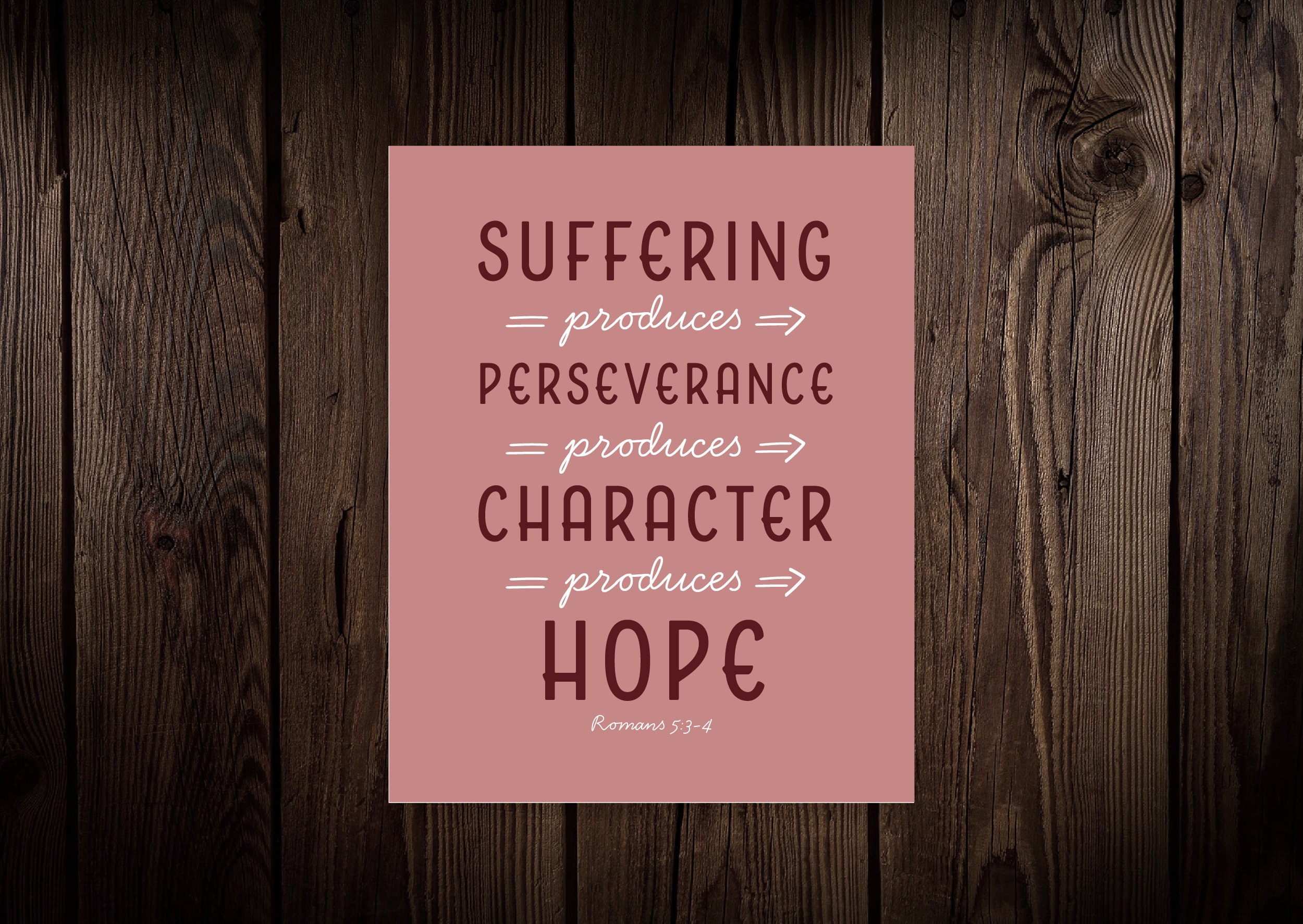Suffering Produces Hope // Digital Download // Romans 5: 3-4 // Bible ...