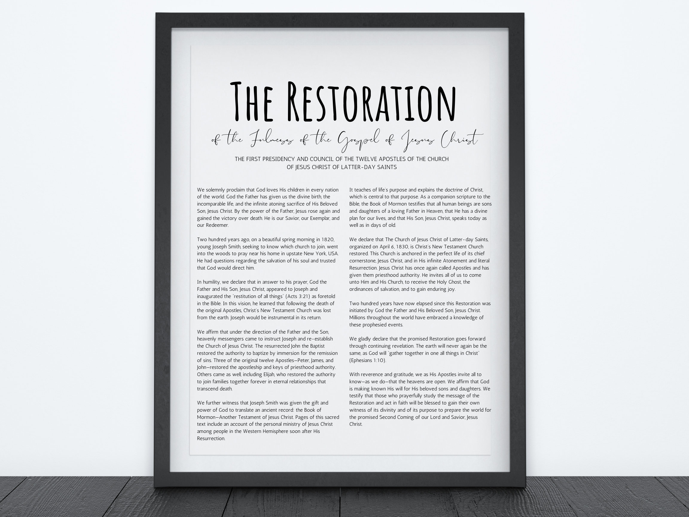LDS Proclamation Bundle - Set of 4: the Living Christ, the Articles of ...