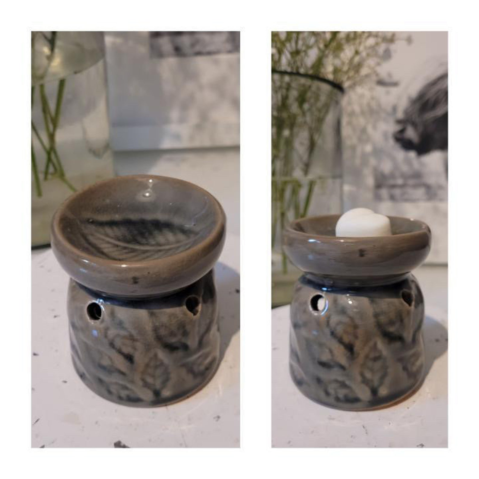 Mini Wax Burner With Leaf Pattern 7cm in Four Different | Etsy