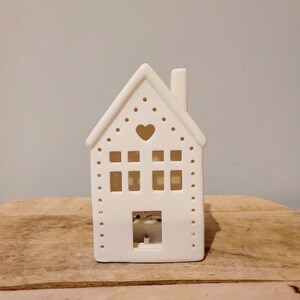 House - White Ceramic Light up Heart House - Etsy UK