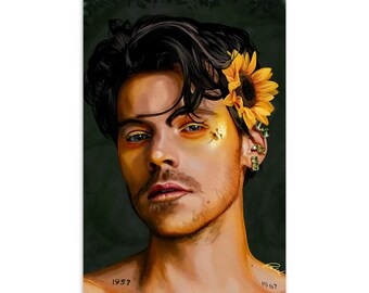 Harry Styles Sunflower Art poster - Etsy