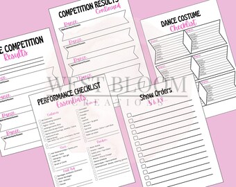 Dance Competition Checklist Printable PDF - Etsy