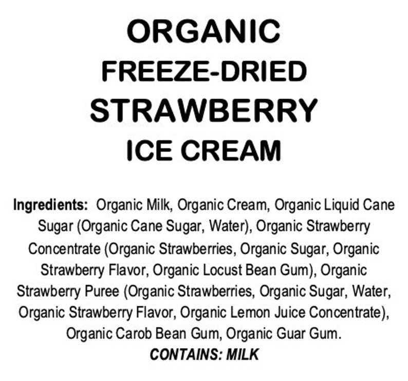 Organic Freeze-dried Strawberry Ice Cream - Etsy
