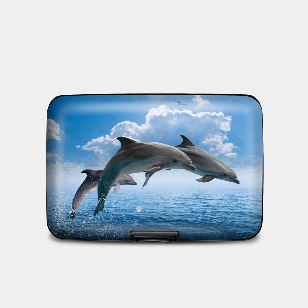 Dolphins Armored RFID Wallet, RFID Protection Hard Case Card Holder, 6 ...