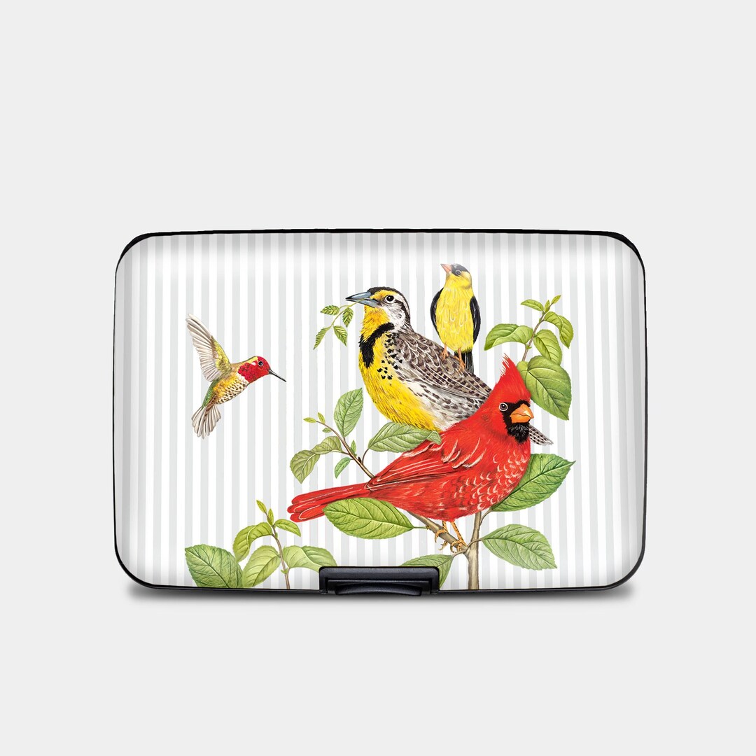 Mary Lake Thompson Birds Wallet, RFID Protection Hard Case Card Holder ...