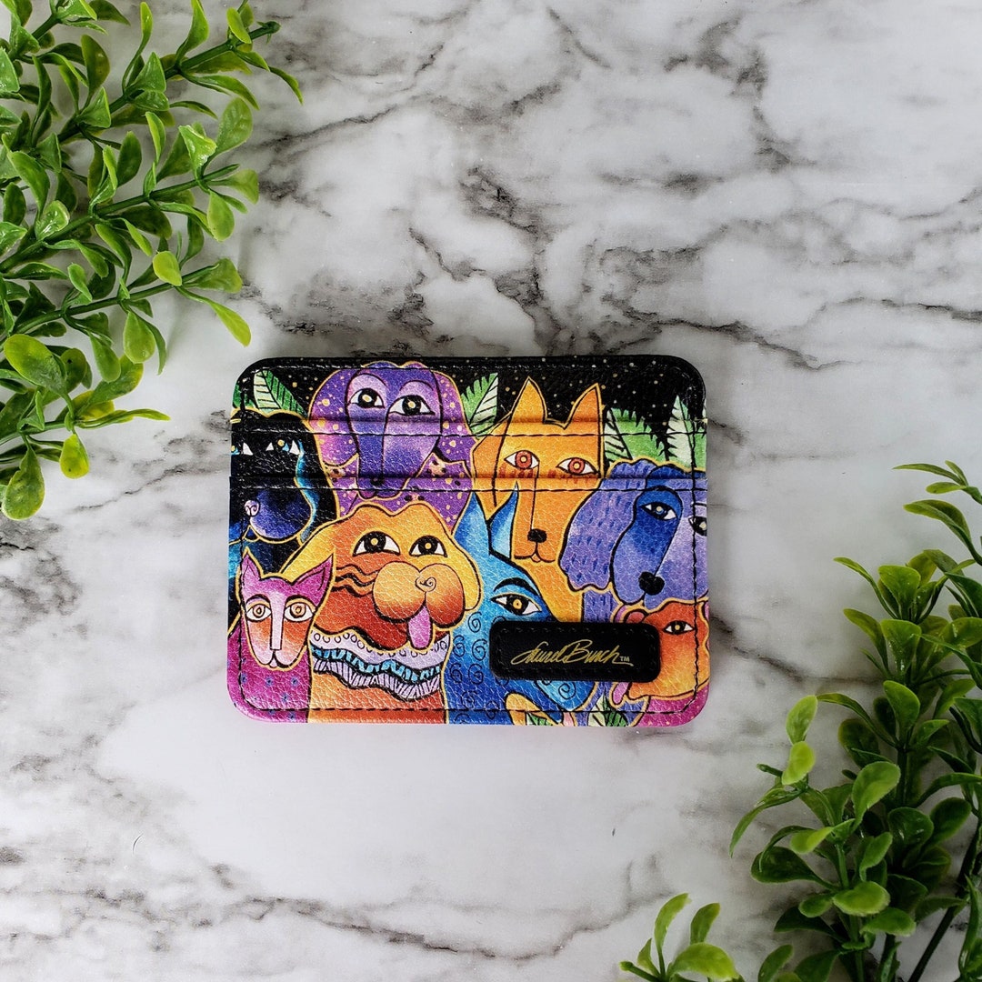 Laurel Burch Dogs and Doggies Slim Wallet, RFID Protection Slim Card ...