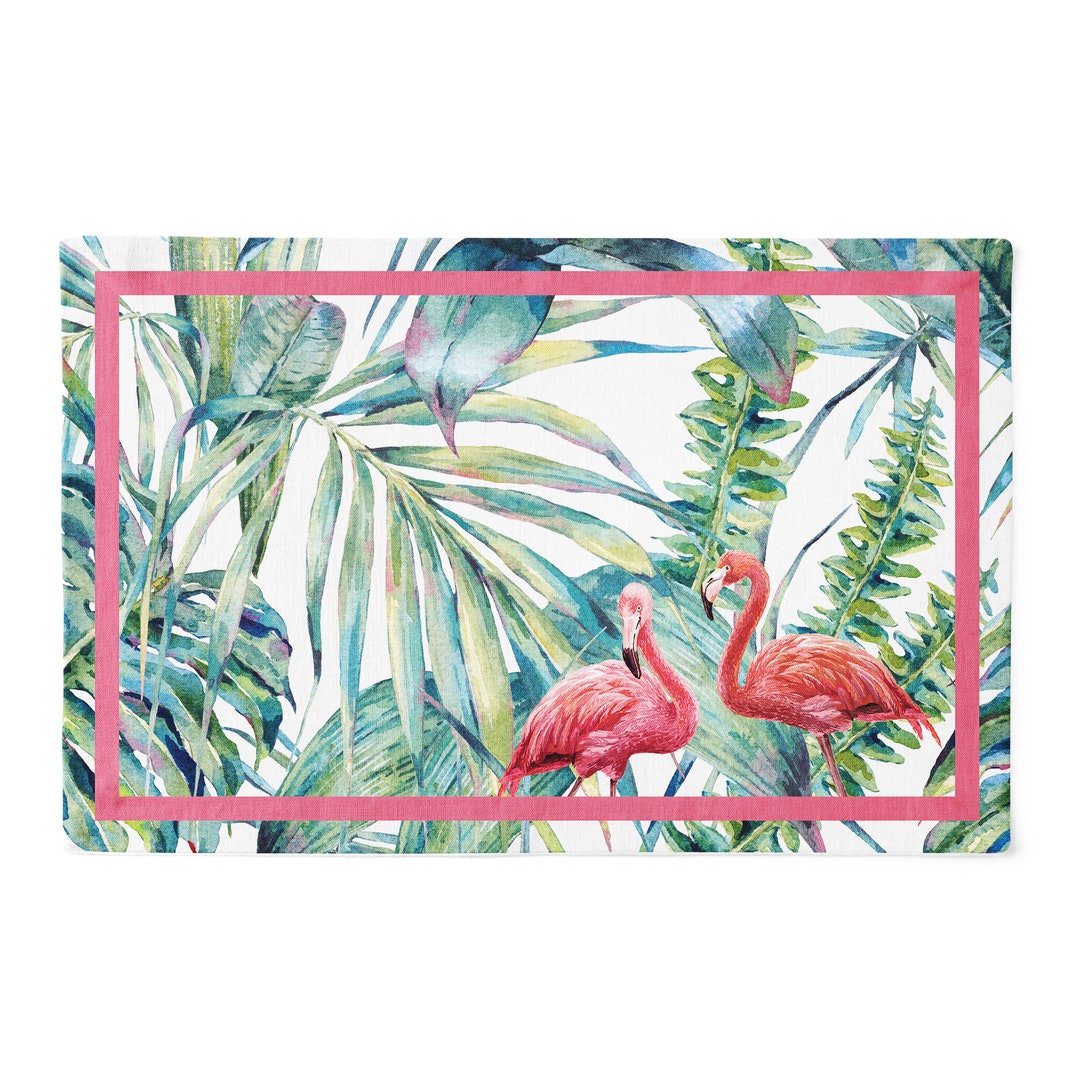Flamingo Tropical Placemat, 25 Pack, Decorative Paper Placemats, High ...