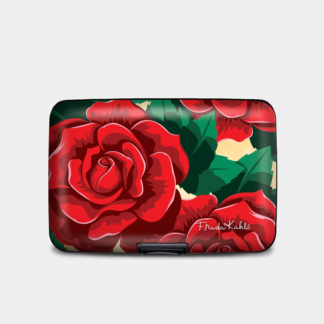 Frida Kahlo Roses Armored RFID Wallet, RFID Protection Hard Case Card ...