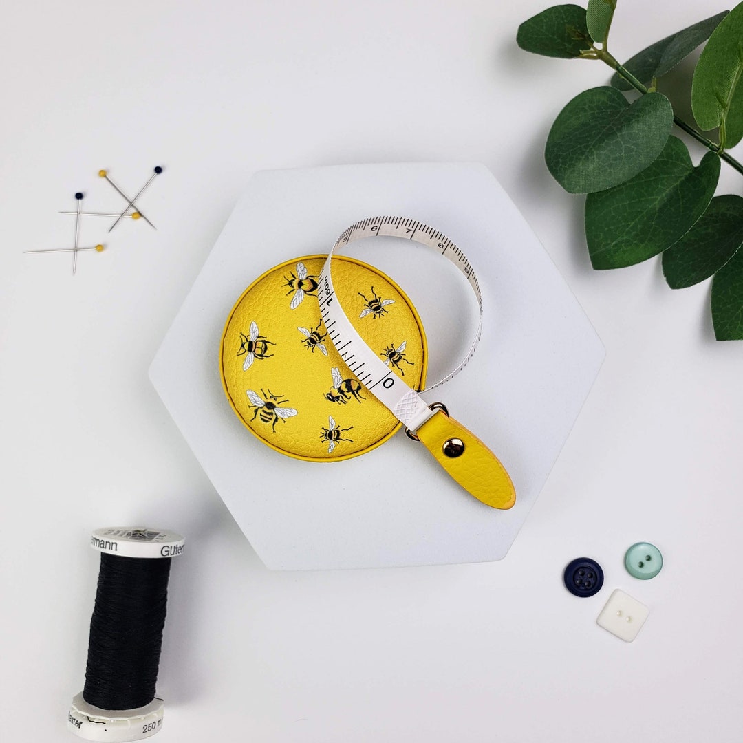 Mary Lake Thompson Bees Tape Measure: Yellow Vegan Leather, 60 Inch - Etsy