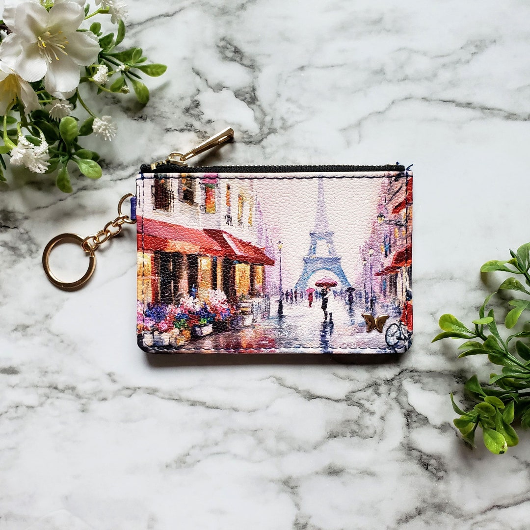 Paris Eiffel Tower Keychain Wallet, RFID Protection Keychain Card ...