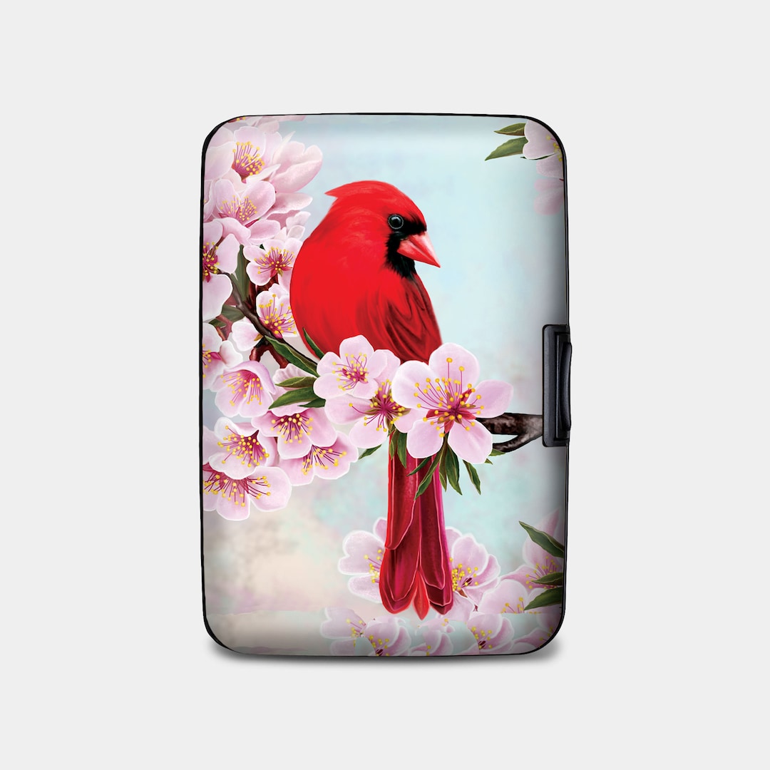 Red Cardinal Armored RFID Wallet, RFID Protection Hard Case Card Holder ...