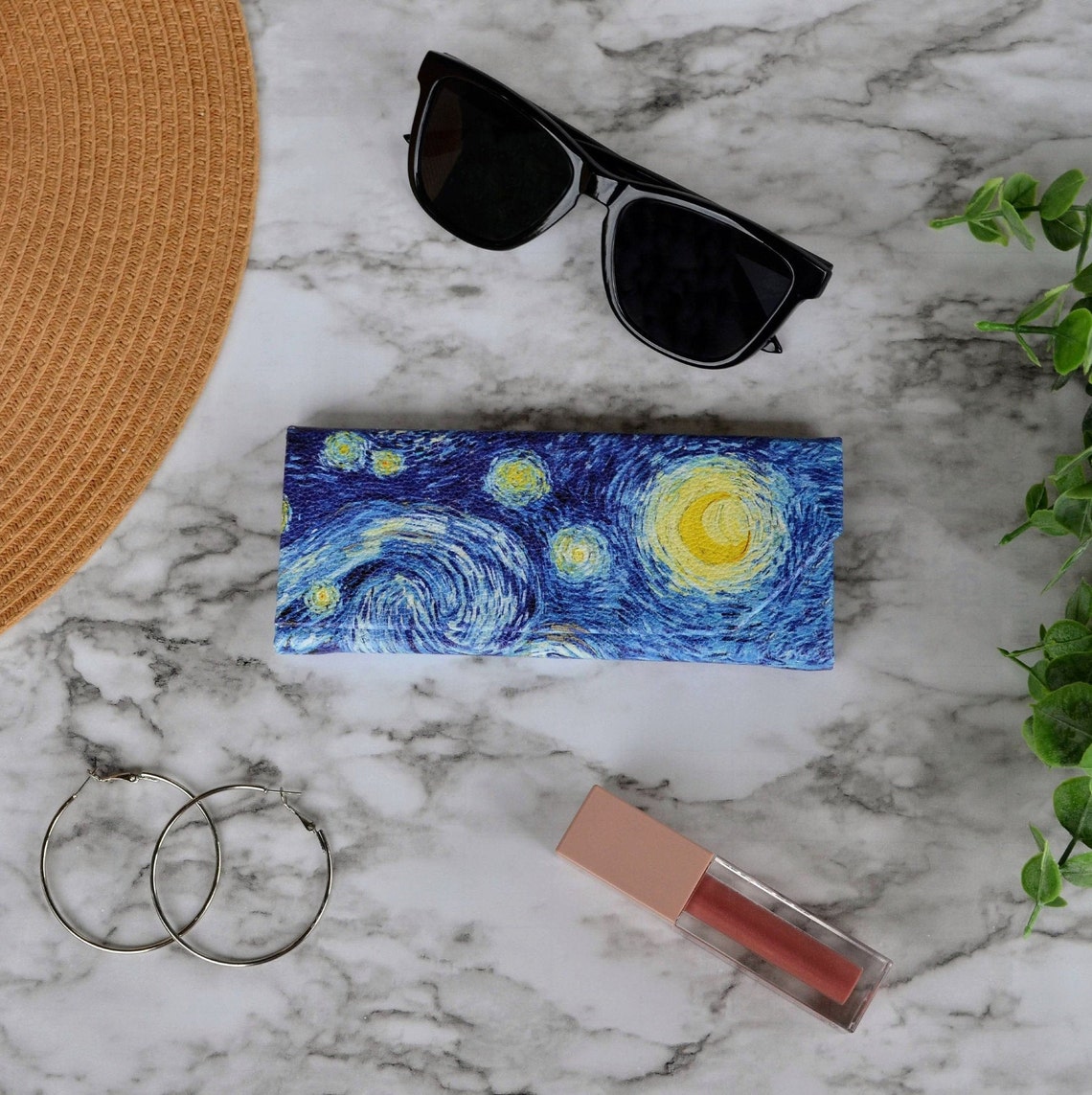 Van Gogh Starry Night Foldable Sunglass Case Easy Fold - Etsy