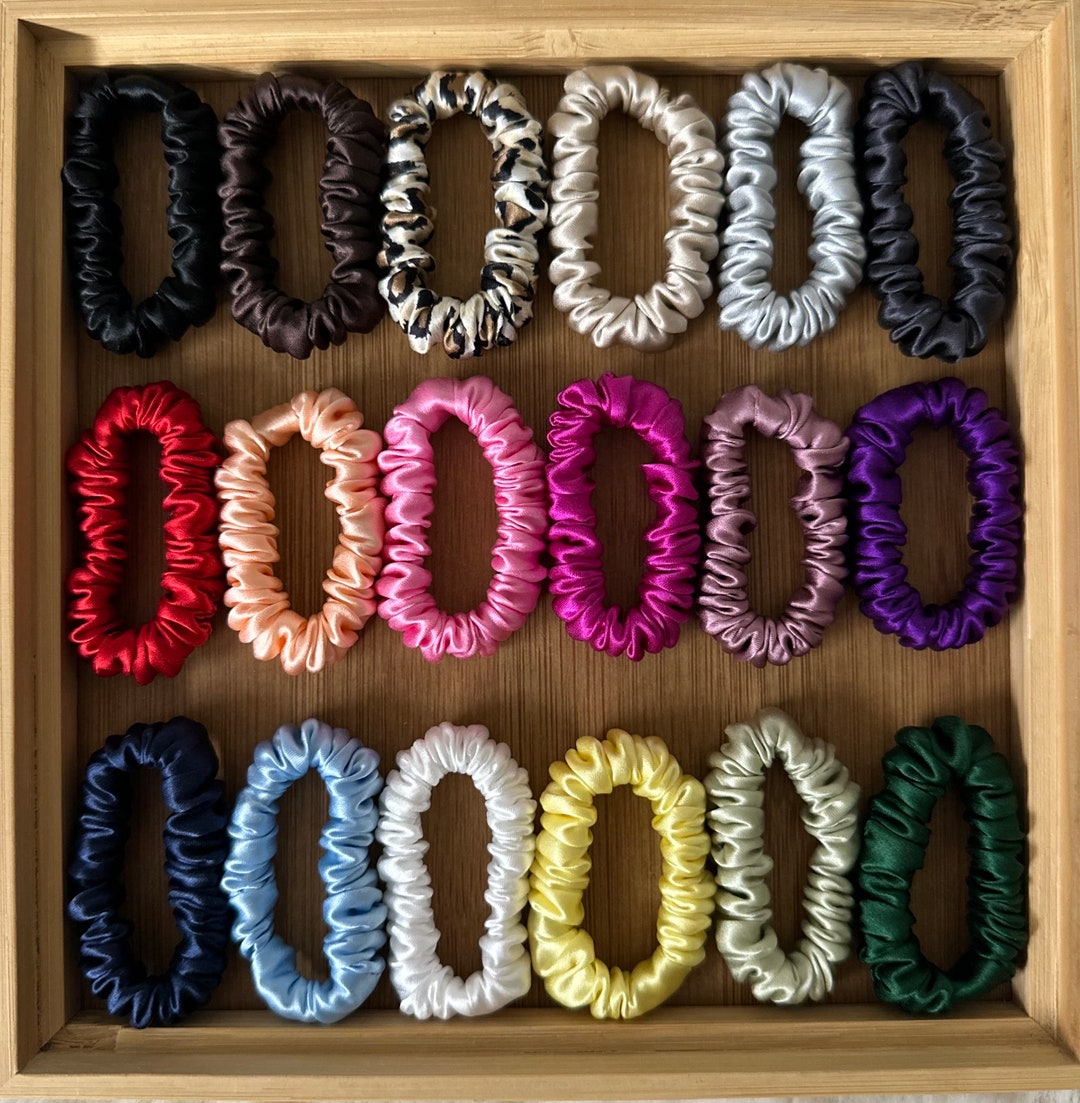 100% Premium Silk Scrunchies - Micro | Bridesmaid | Birthday | Teacher ...