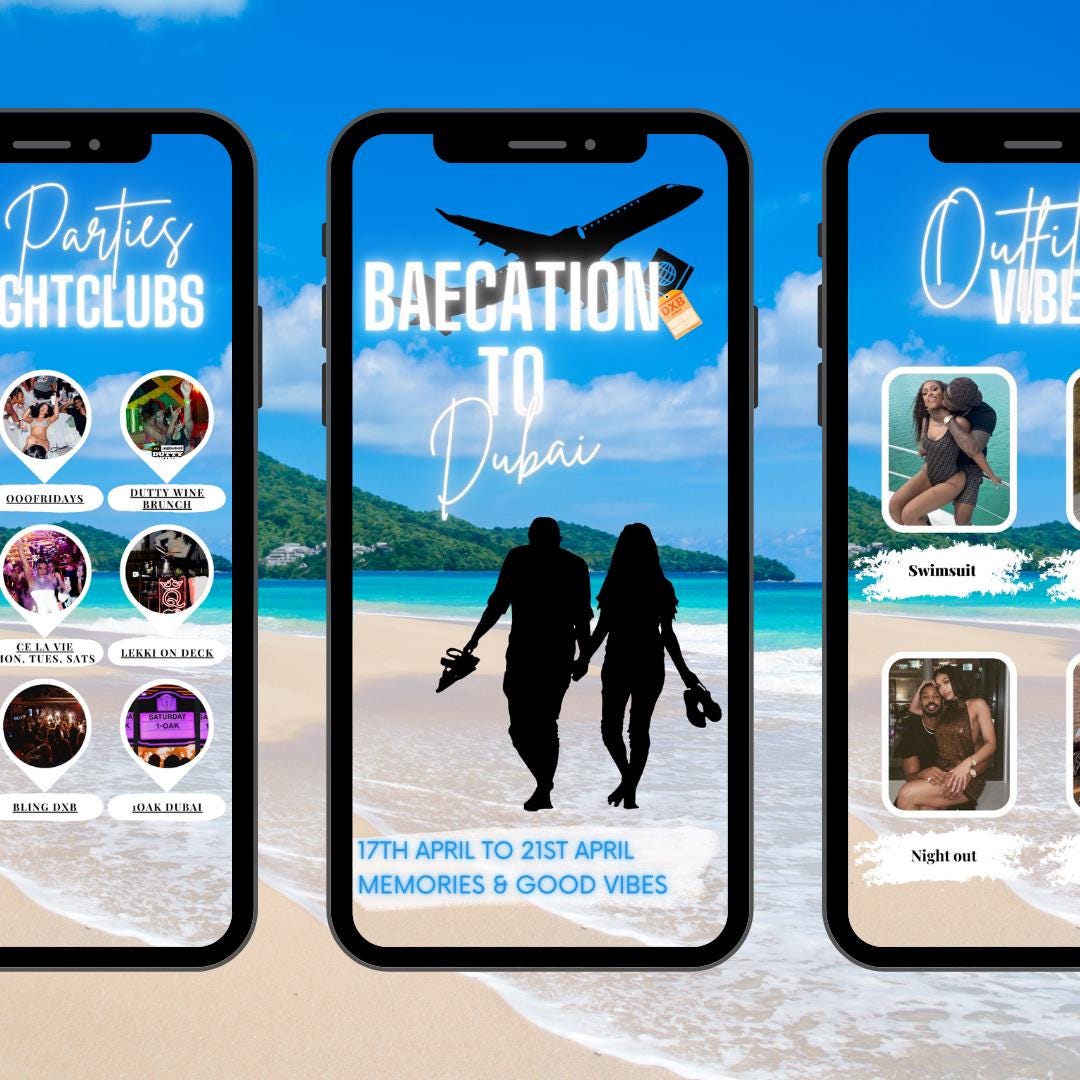 Animated Baecation Itinerary Invitation: Birthday Weekend Trip (digital ...