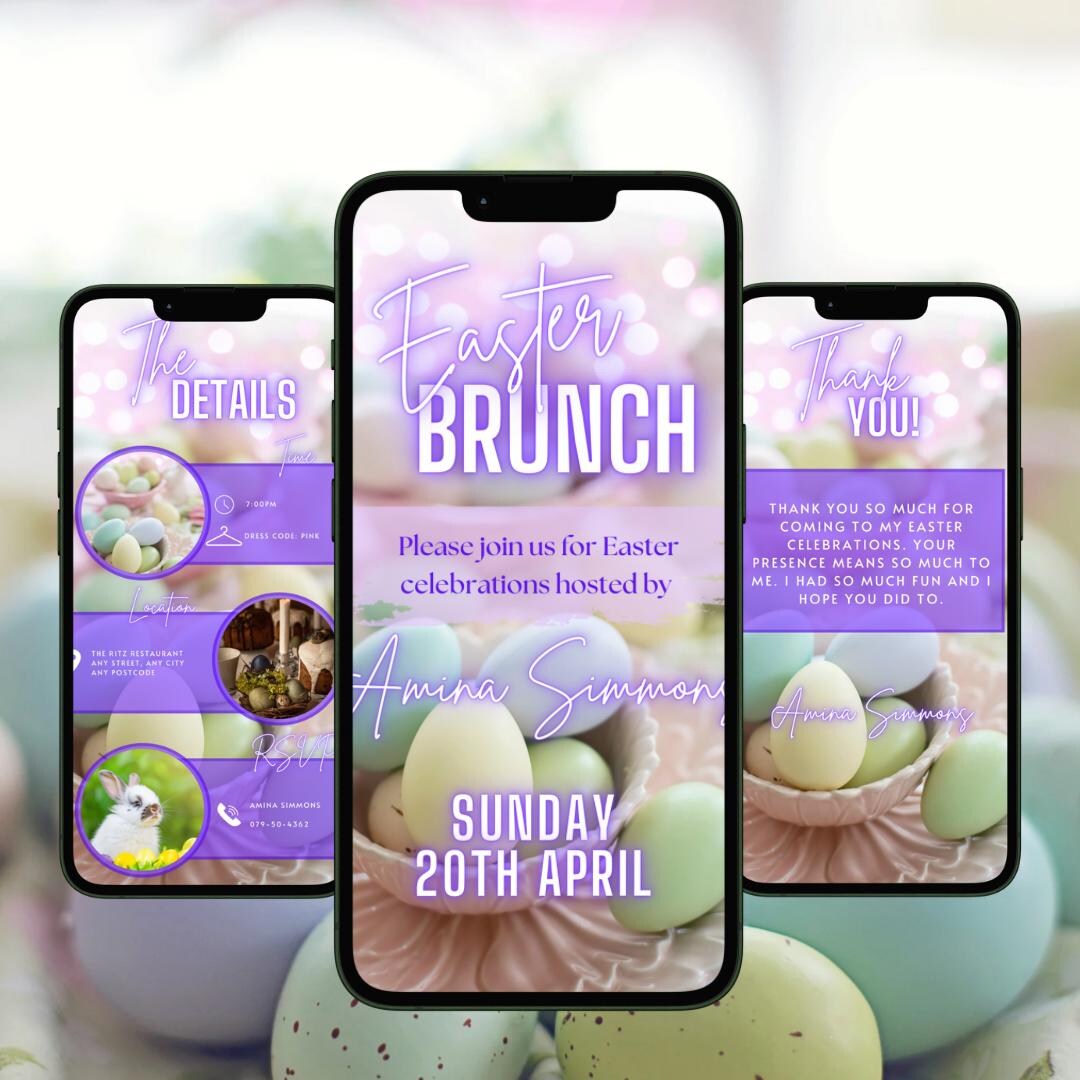 Easter Lunch Invitation, Dinner Party, Invite Card, Lunch Invitation ...