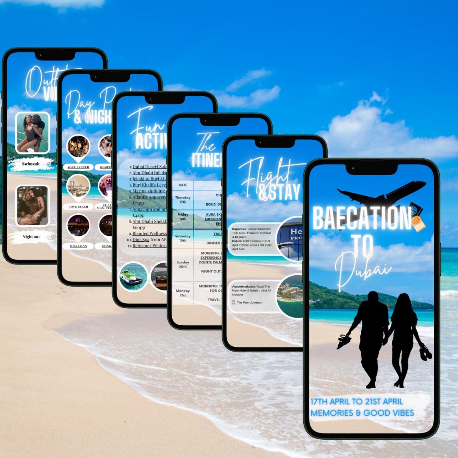 Animated Baecation Itinerary Invitation: Birthday Weekend Trip (digital ...