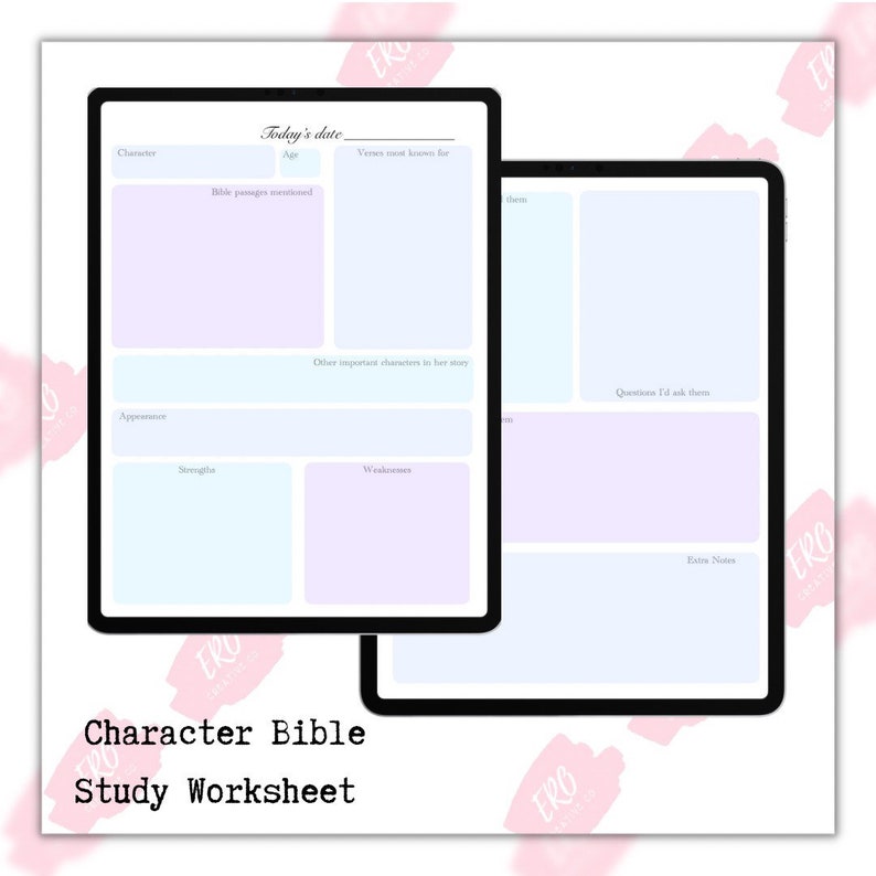 Bible Character Study Worksheet - Etsy