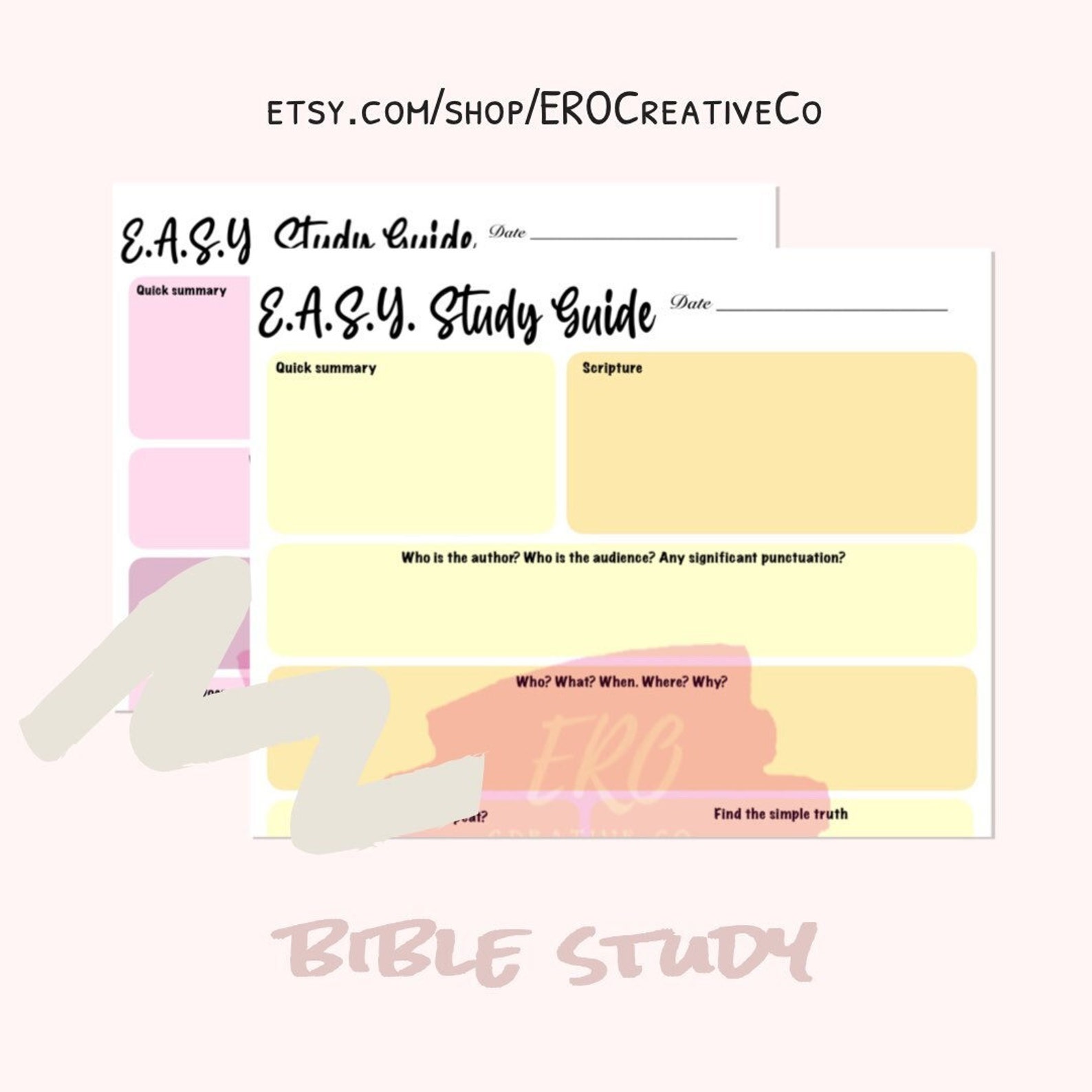 E.A.S.Y. Bible Study Template - Etsy