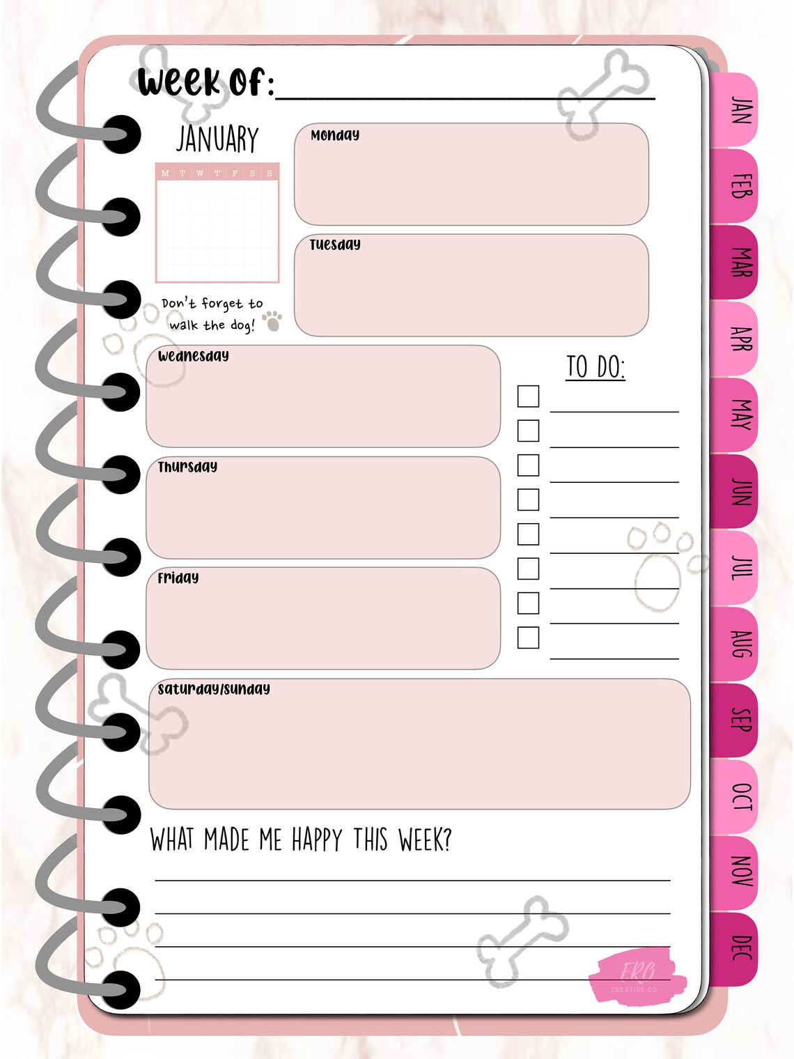 Dog Mom Digital Planner - Undated - Etsy