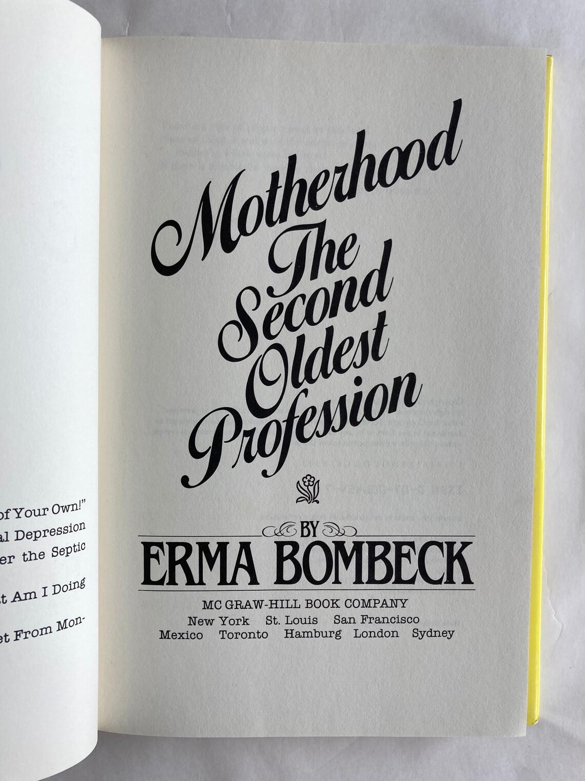 Motherhood the Second Oldest Profession by Erma Bombeck / Vintage Book 1980’s - Etsy