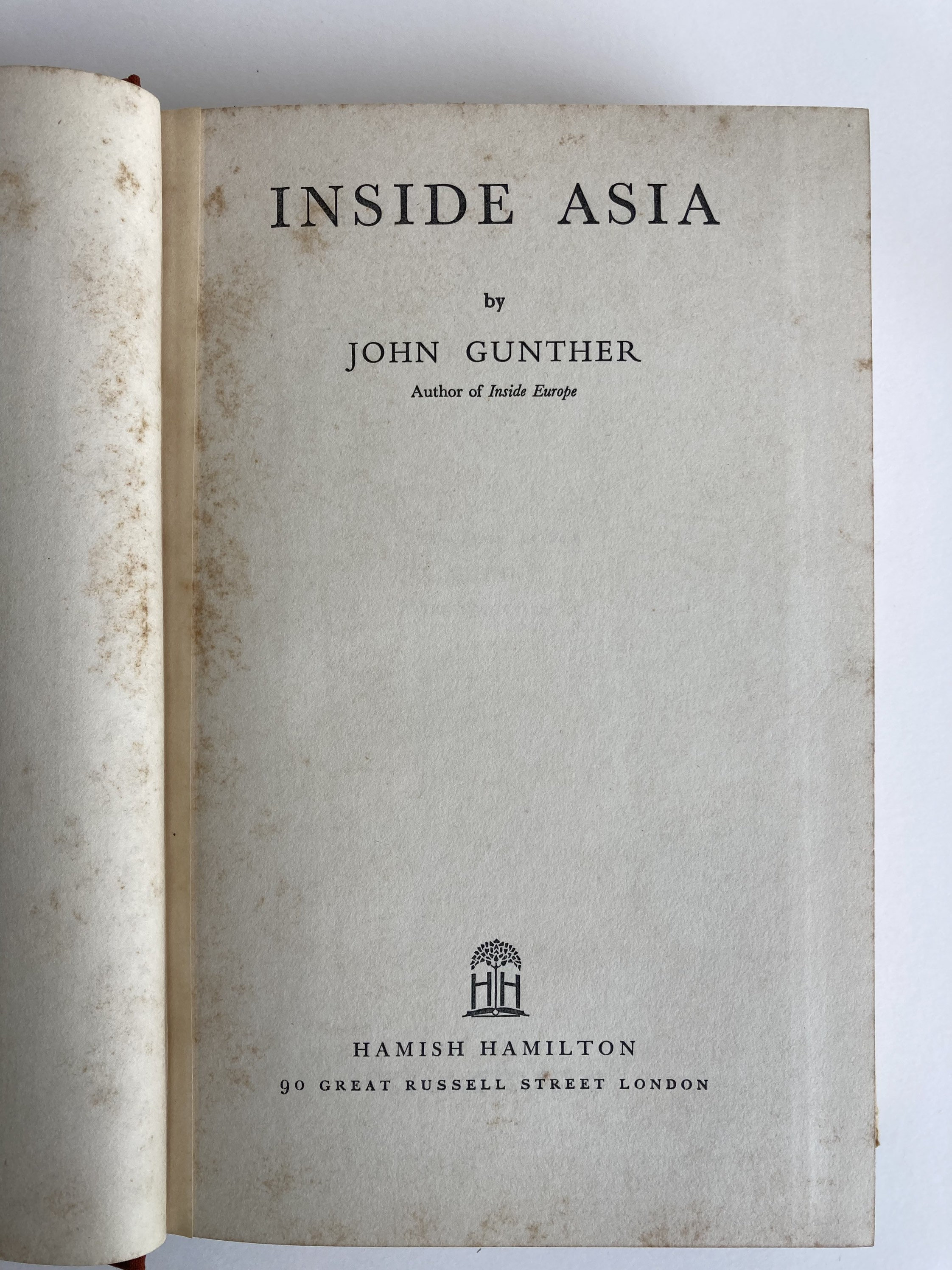 Inside Asia by John Gunther / Vintage Book 1939 - Etsy
