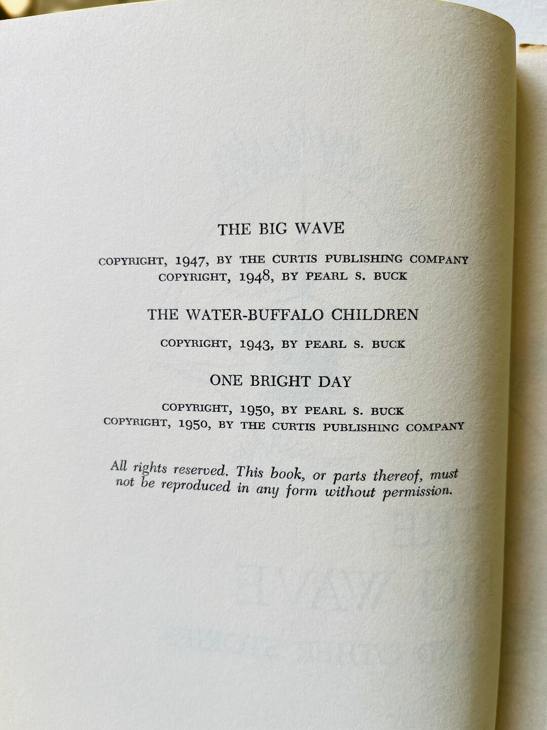 The Big Wave and Other Stories by Pearl S. Buck / Vintage Hardcover ...