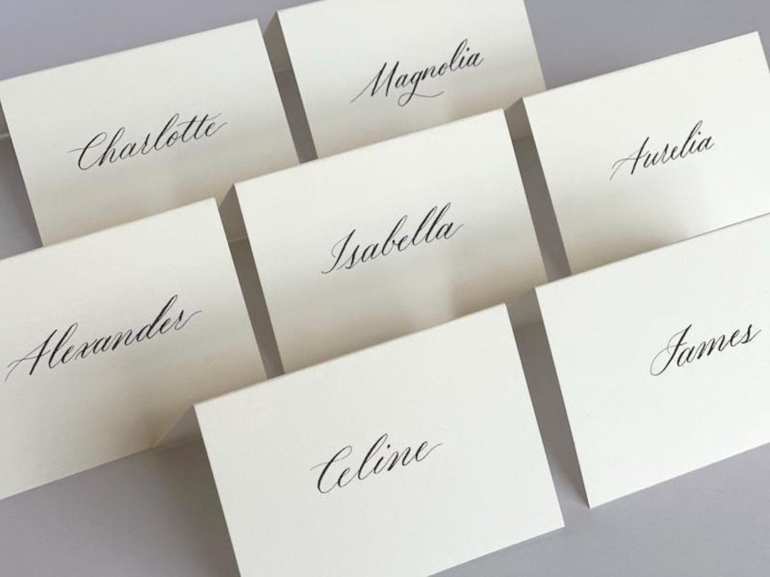 Custom Calligraphy Tented Place Cards for Weddings, Parties and Special ...