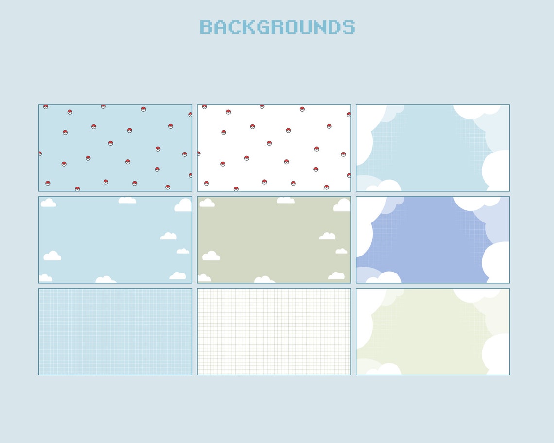 Pokémon Animated Stream Overlay Screens Package | Clean White Blue ...