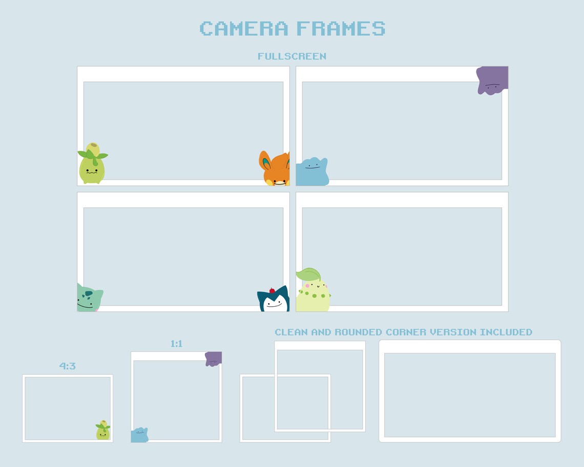 Pokémon Animated Stream Overlay Screens Package | Clean White Blue ...