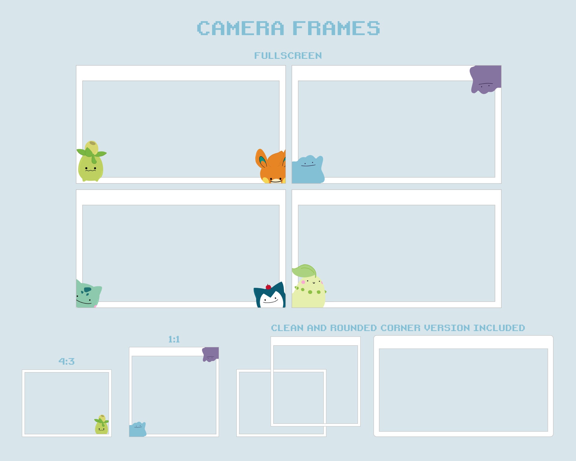 Pokémon Animated Stream Overlay Screens Package | Clean White Blue ...