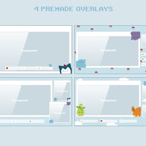 Pokémon Animated Stream Overlay Screens Package | Clean White Blue ...