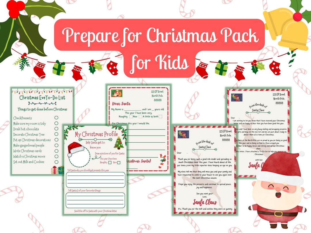 Printable Christmas Pack for Kids Letter for Santa Letters From Santa ...