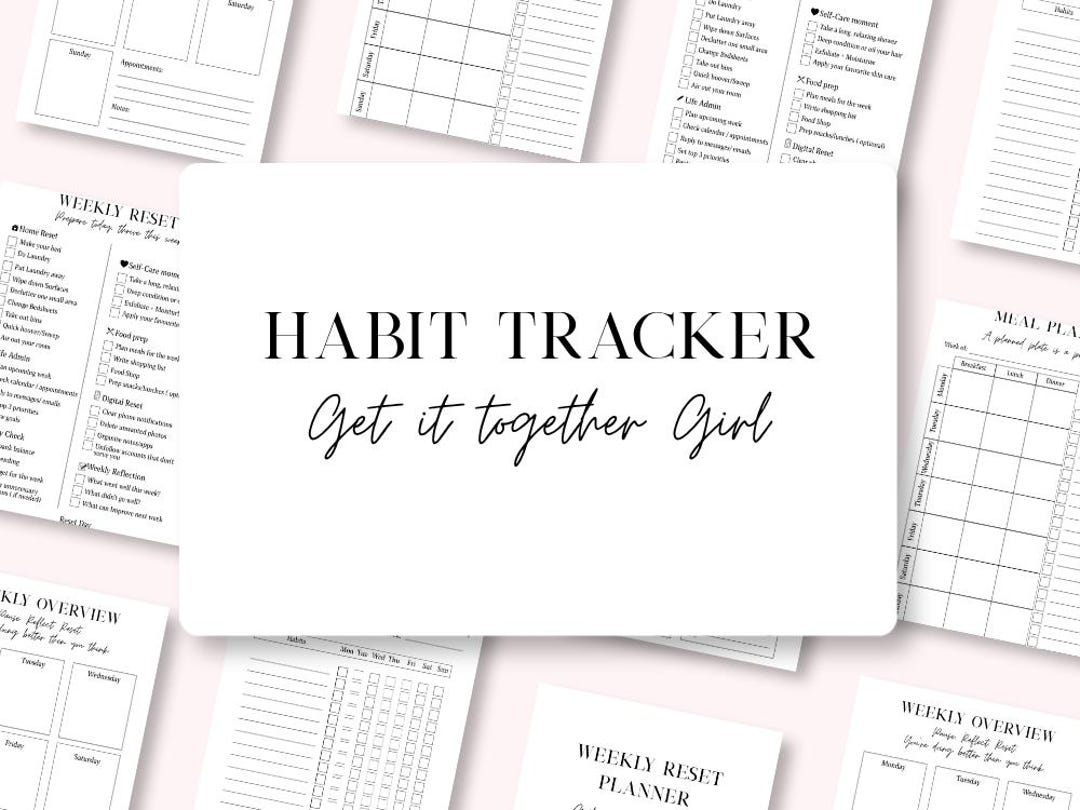 Habit Tracker Canva Template | Weekly Habit Tracker Printable ...