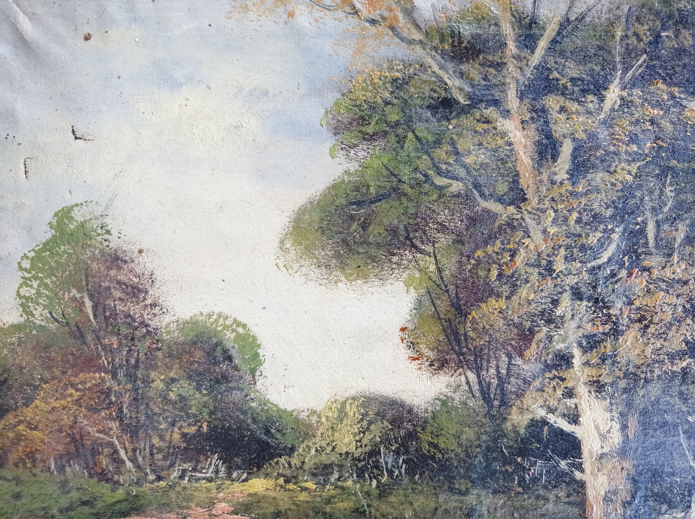 A Splendid Antique French Oil on Canvas, an Exquisite French Barbizon ...