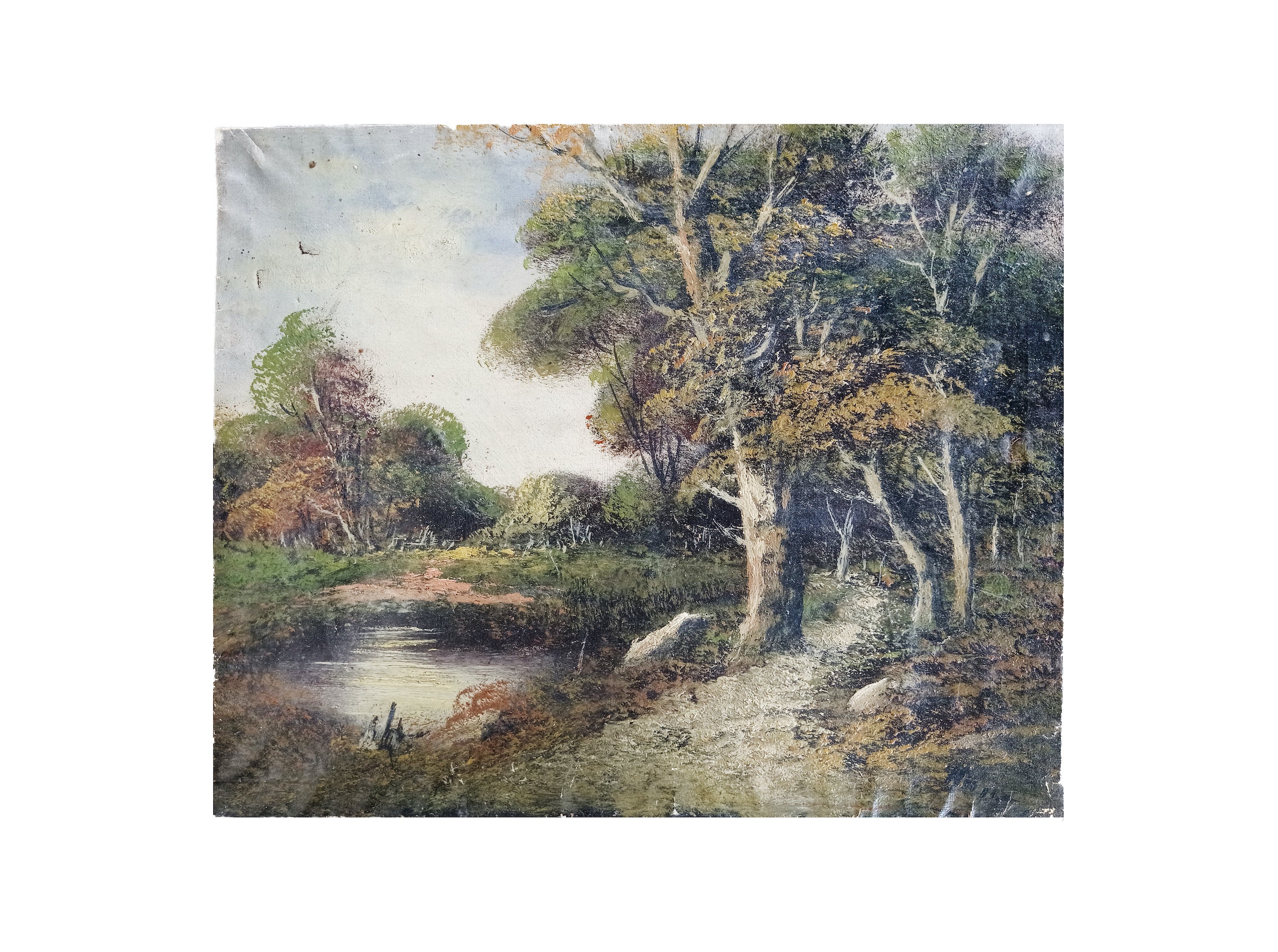 A Splendid Antique French Oil on Canvas, an Exquisite French Barbizon ...