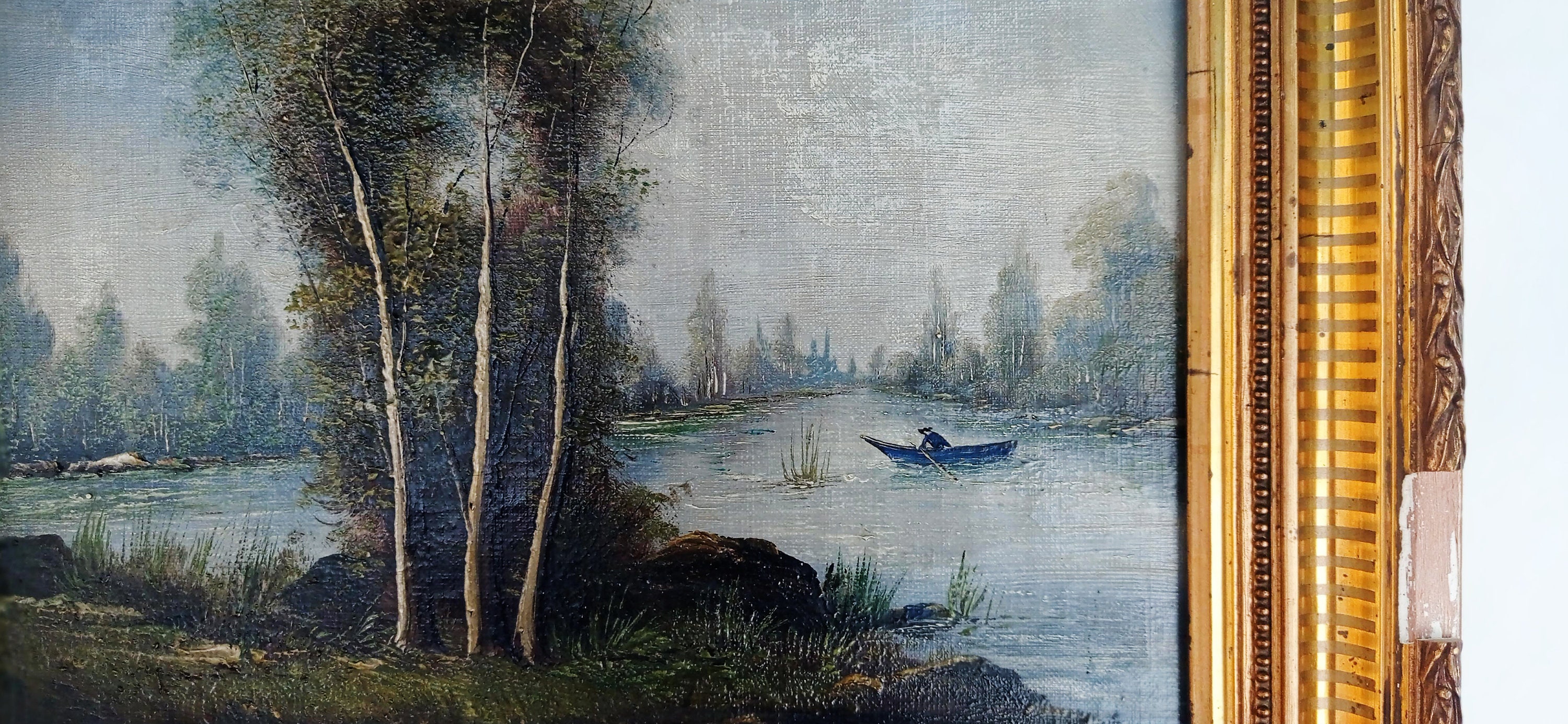 A Spectacular Rare Antique French Οil on Canvas, an Impressive Painting ...