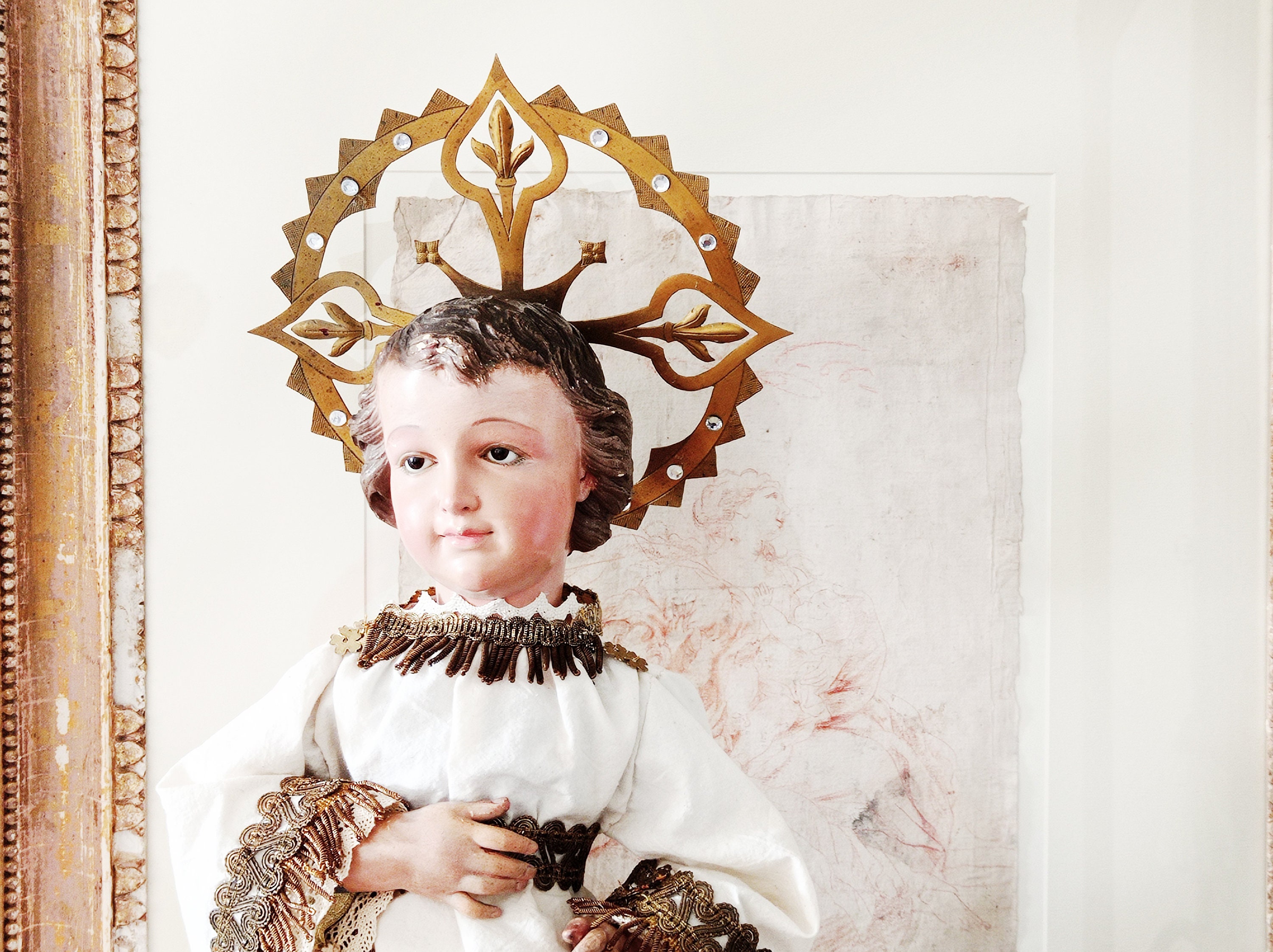 A Magnificent Antique Spanish Sculpture of Child Jesus, an Exquisite ...