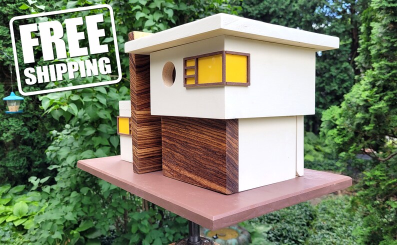 Modern Birdhouse MCM Beautiful Handmade One-of-a-kind - Etsy