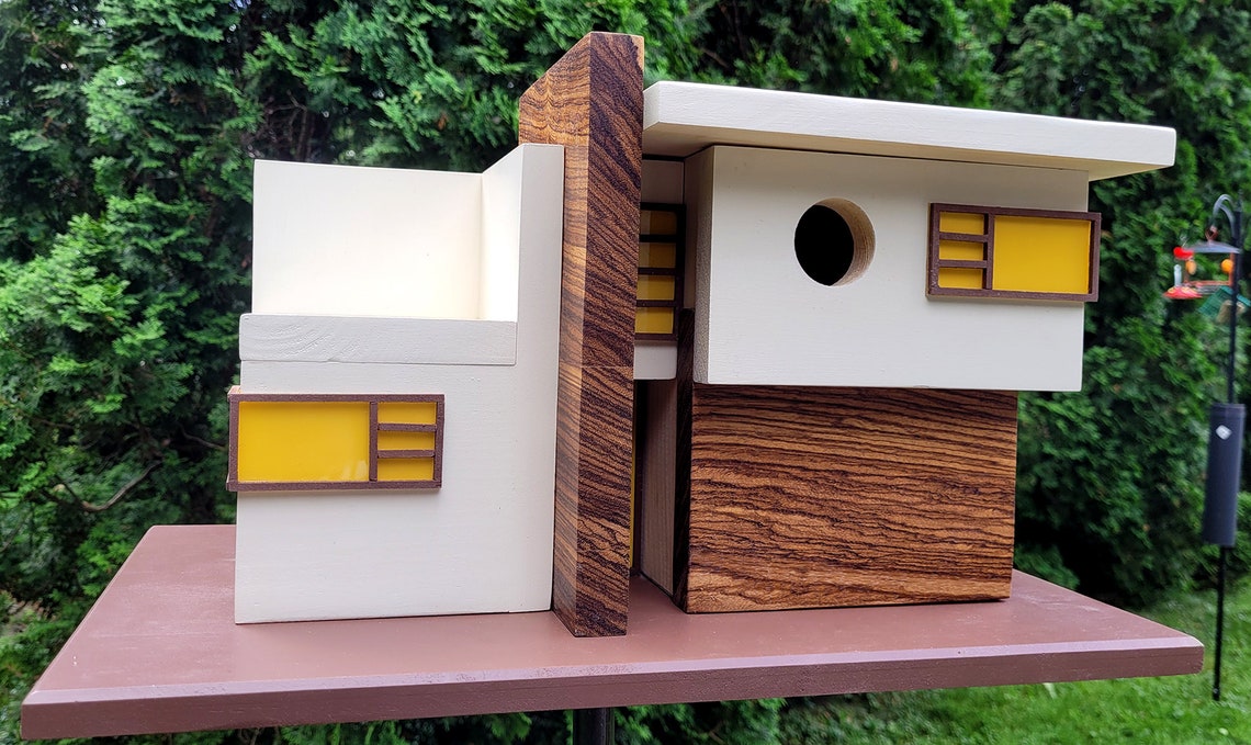 Modern Birdhouse MCM Beautiful Handmade One-of-a-kind - Etsy