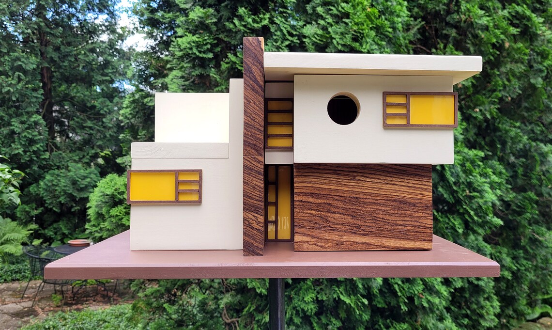 Modern Birdhouse MCM Beautiful Handmade One-of-a-kind - Etsy
