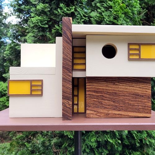 Modern Birdhouse MCM Beautiful Handmade One-of-a-kind - Etsy