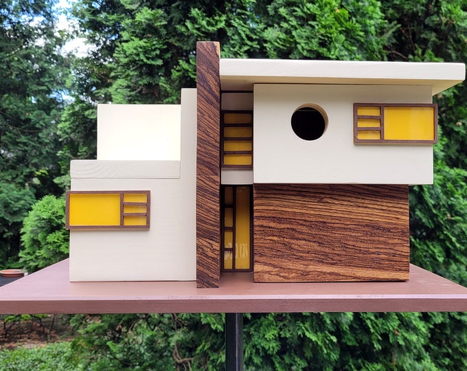 Modern Birdhouse MCM - Beautiful Handmade - One-of-a-kind - Etsy