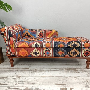 Upholstered Chaise Lounge, Living Room Sofa, Aztec Chair, Lounging ...