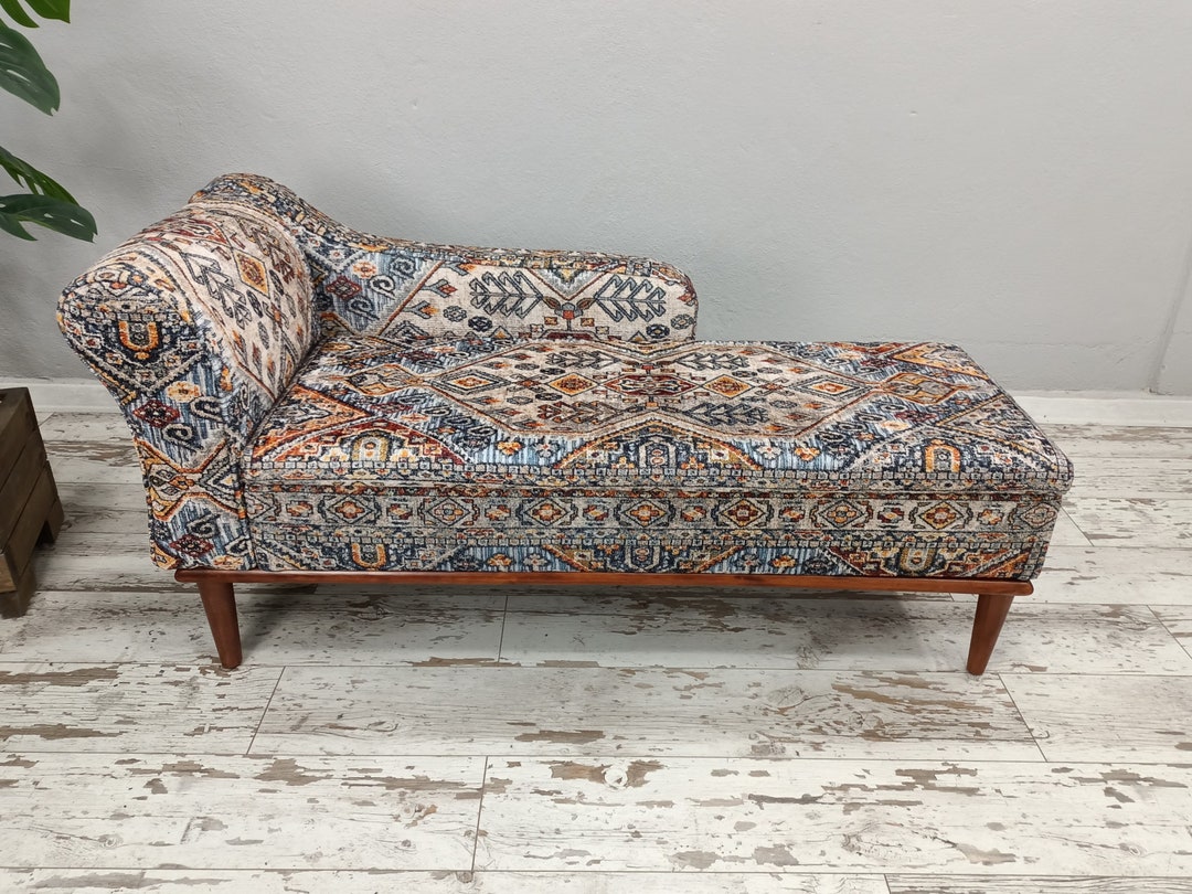 Upholstered Chaise Lounge, Bohemian Sofa, Storage Loveseat, Window Seat ...