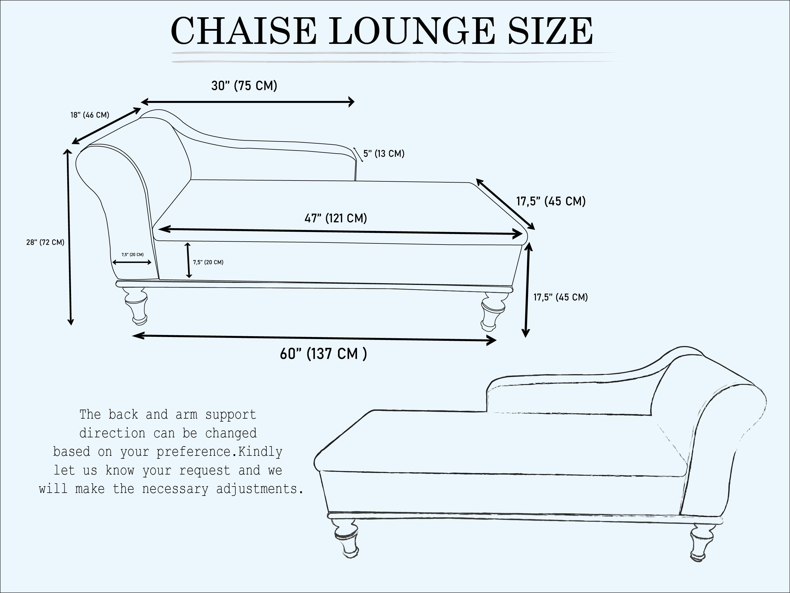Chaise lounge size store