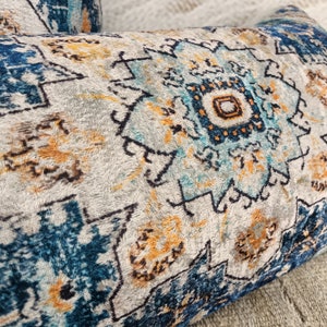 Lumbar Pillow, Pillow With Flowers, Blue Pillow Cover, Throw Decor ...