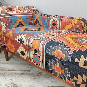 Upholstered Chaise Lounge, Living Room Sofa, Aztec Chair, Lounging ...