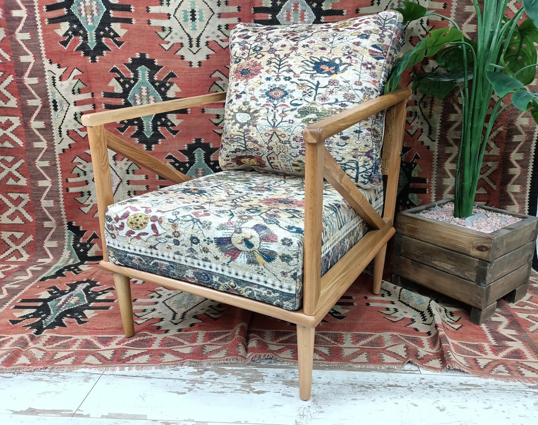 Retro Chair, Handmade Armchair, Accent Chair, Cocktail Chair, Relaxing ...