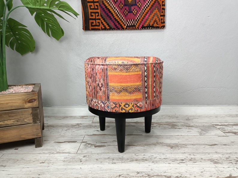 Ottoman Pouf Bohemian Bench Dressing Chair Footstool Bench - Etsy