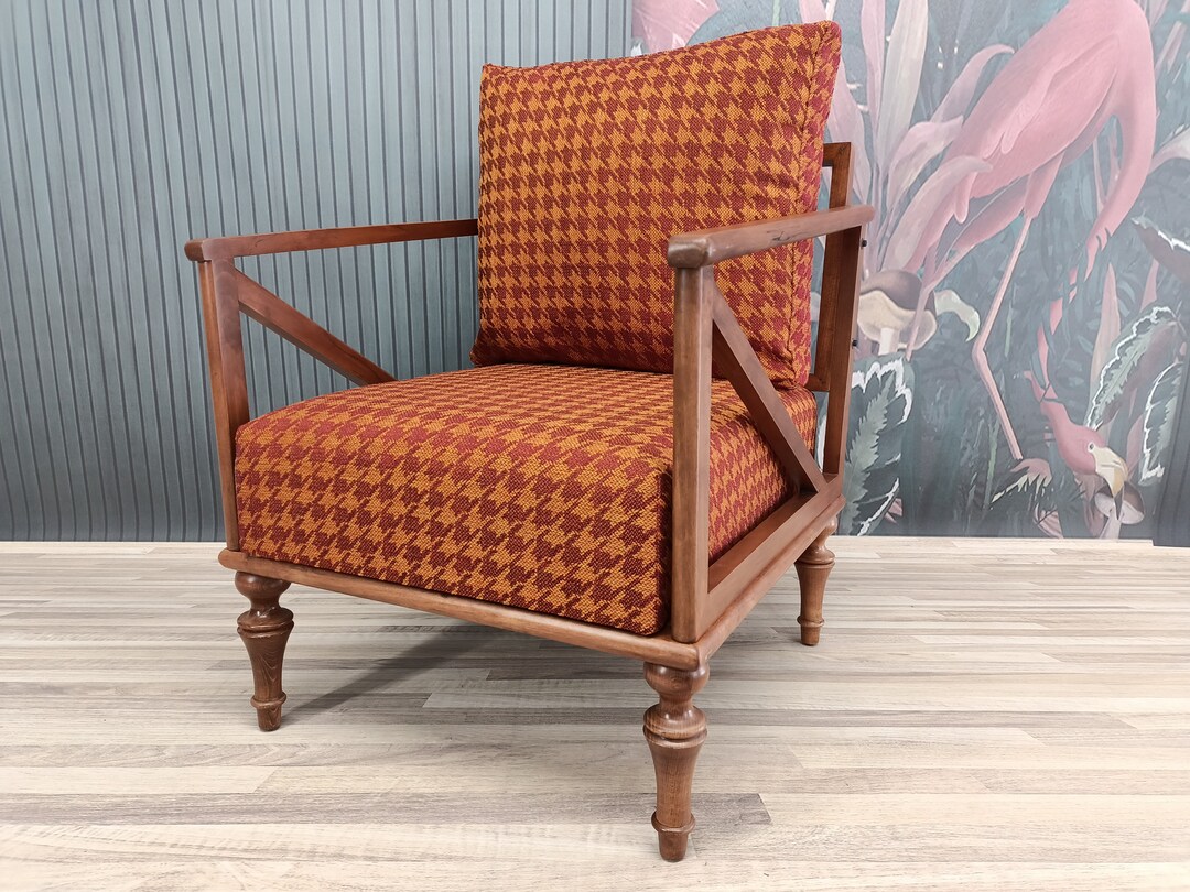 Houndstooth Chair, Handmade Armchair, Wrapped Chair, Bohemian Chair ...